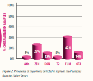 Mycotoxin levels in soybean meals